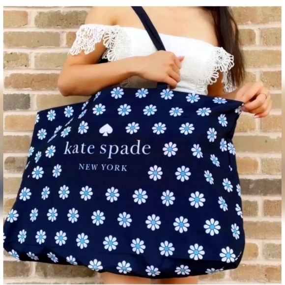 kate spade | Bags | Kate Spade Navy Blue Floral Tote Bag | Poshmark